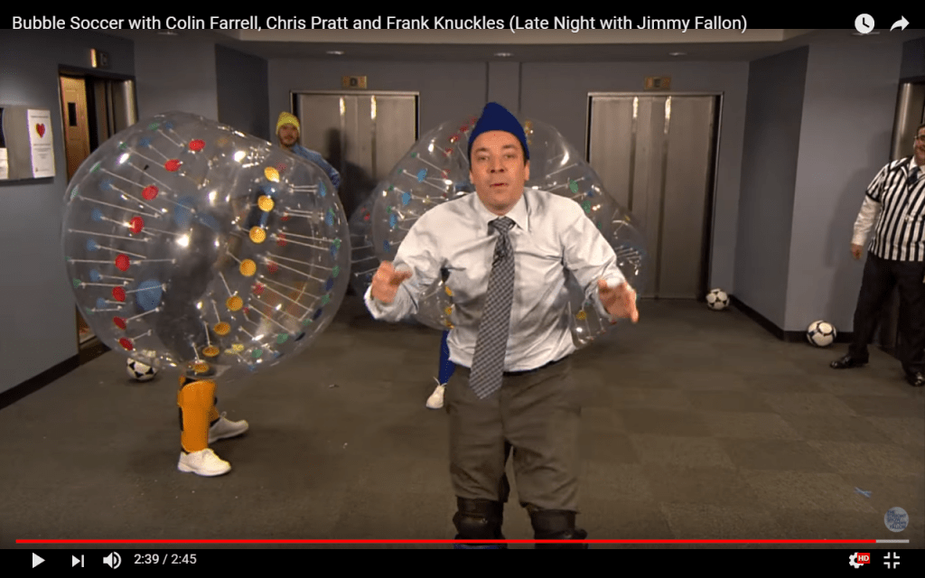Jimmy Fallon from the Late Night hates Bubble Football! ~ Bumper Ball ...
